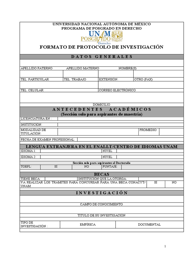 Protocolo de Investigación en Derecho UNAM | PDF