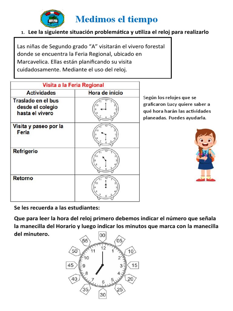FICHA MAT. MEDIMOS EL TIEMPO - RELOJ (2) | PDF