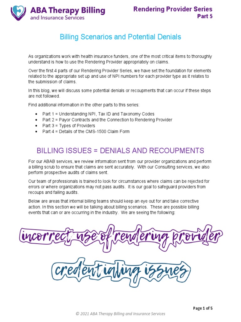 Rendering Provider Series Part 5 Pdf