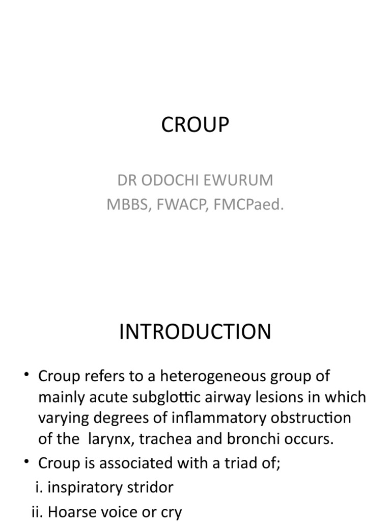 CROUP | PDF | Pulmonology | Medical Specialties