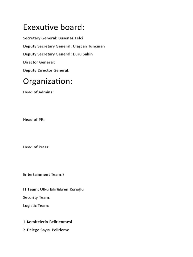 Executive Board and Team Structure | PDF