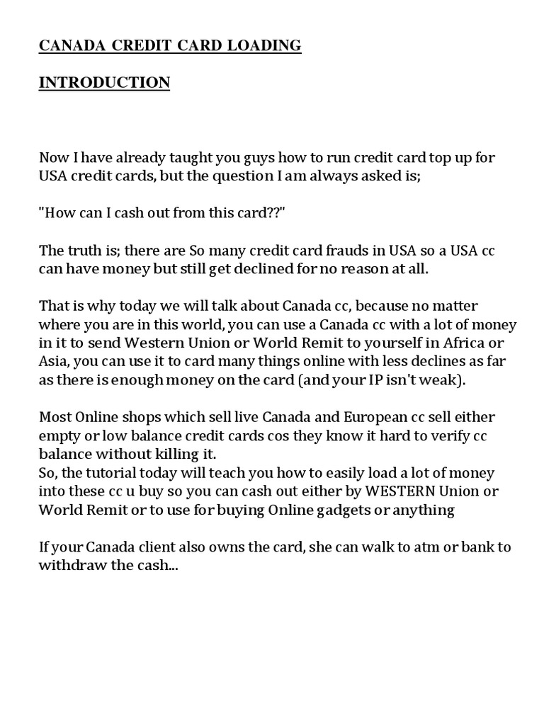 2023 Canada CC Topup | PDF | Credit Card | Finance & Money Management