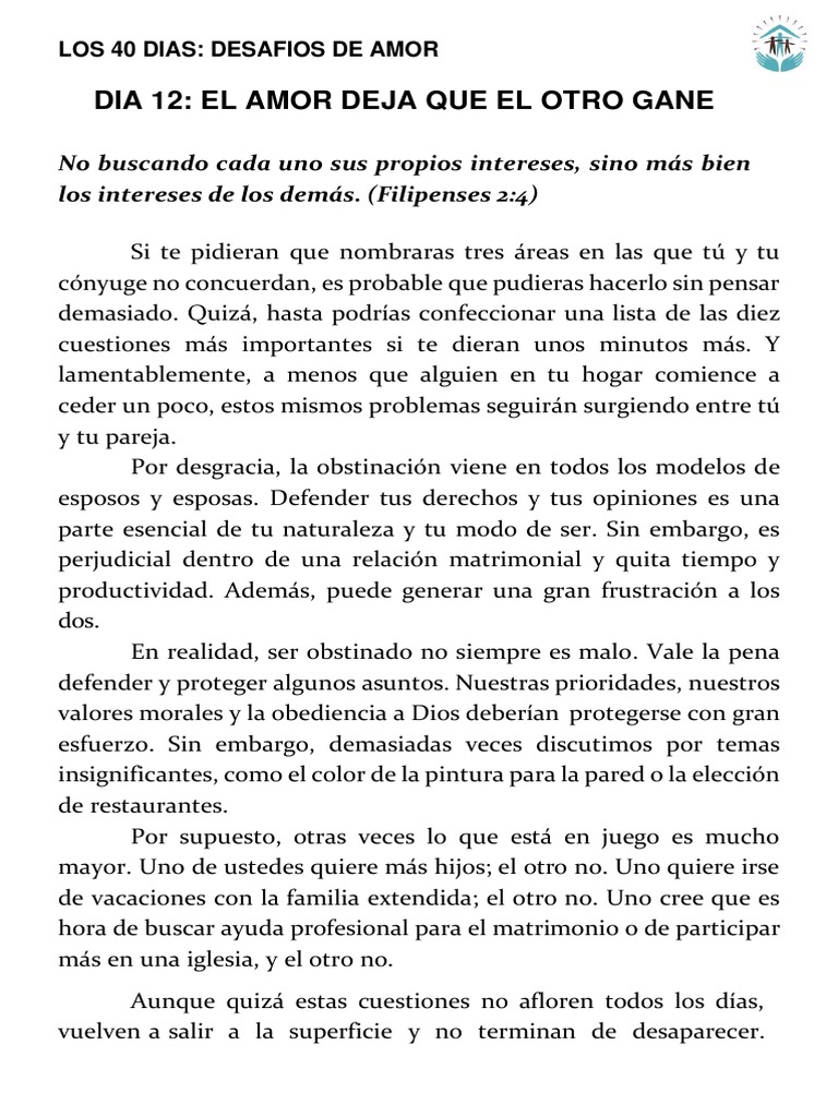Dia 12 Desafios de Amor | PDF Dia 12 Desafios de Amor | PDF