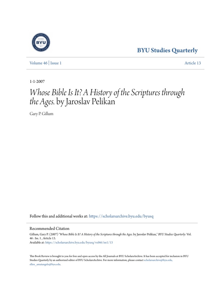 Whose Bible Is It A History of The Scrip | PDF