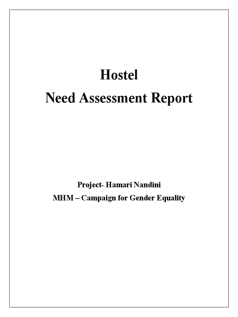 Hostel Need Assessment Report | PDF