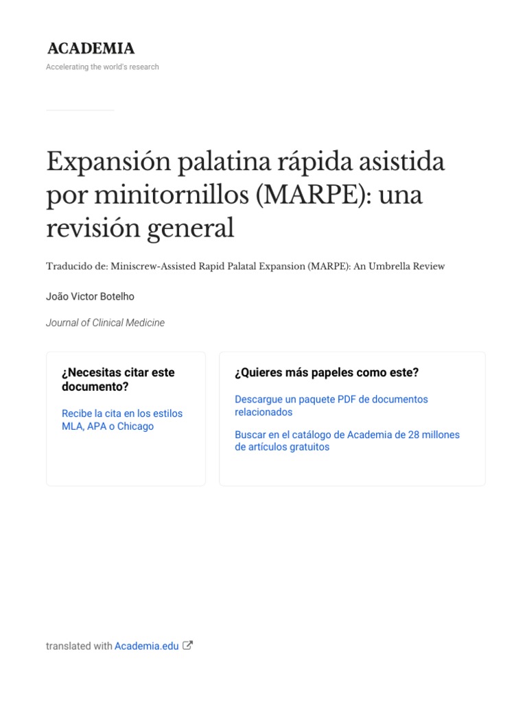 Miniscrew-Assisted Rapid Palatal Expansion MARPE An Umbrella Review ...