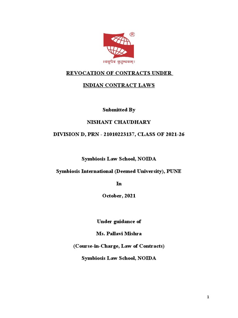 Contracts Project Pdf Offer And Acceptance Business Law