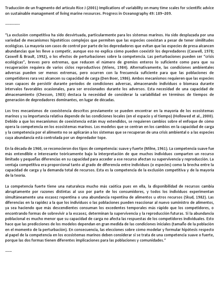 Exclusion Competitiva | PDF | Alimentos | Depredación