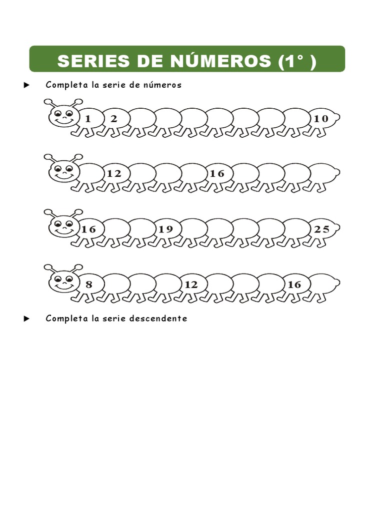 Series Numéricas para Primer Grado | PDF