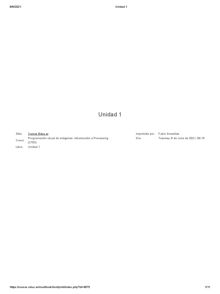 Introducción a Processing: Unidad 1 | PDF | Lenguaje de programación | Programación de computadoras