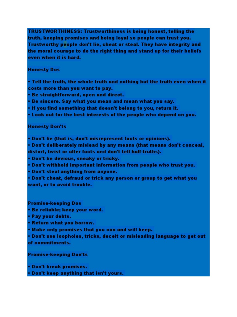 Six Pillars of Characters Class | PDF | Citizenship | Social Institutions