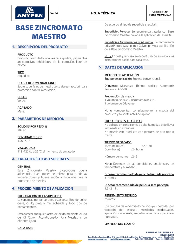 Base Zincromato Maestro. | PDF