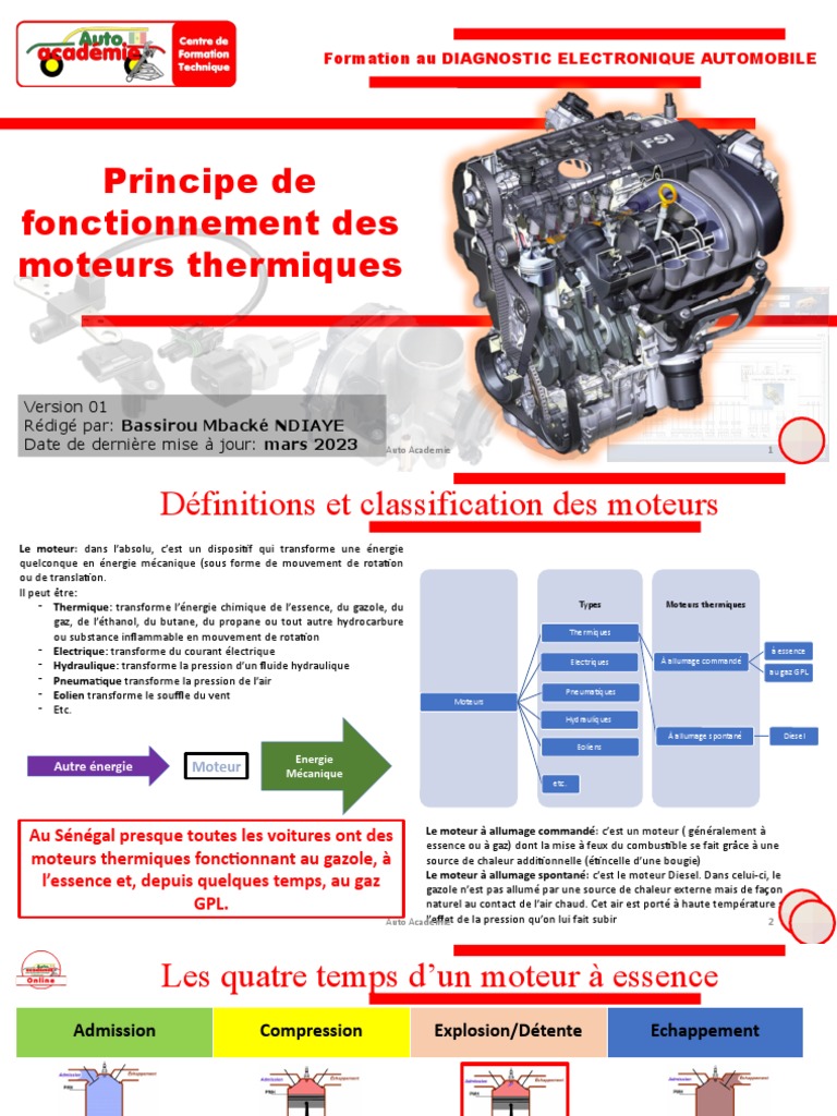 DIAG001-Principe de Fonctionnement Des Moteurs Thermiques | PDF