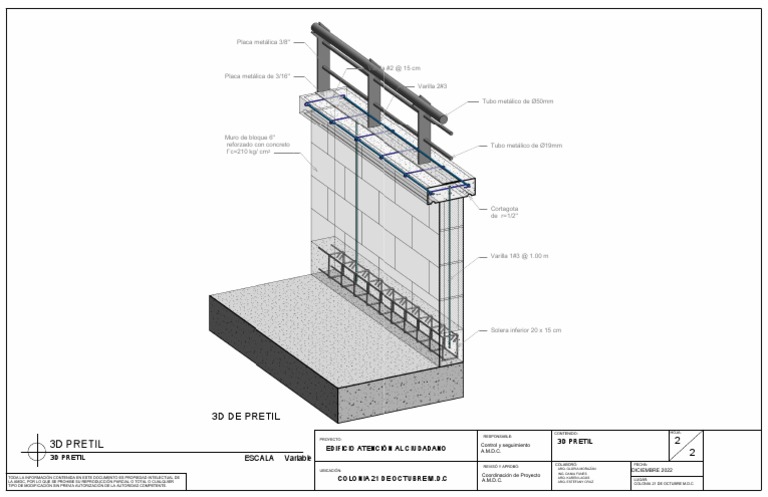 Detalle Constructivo de Pretil 3D | PDF