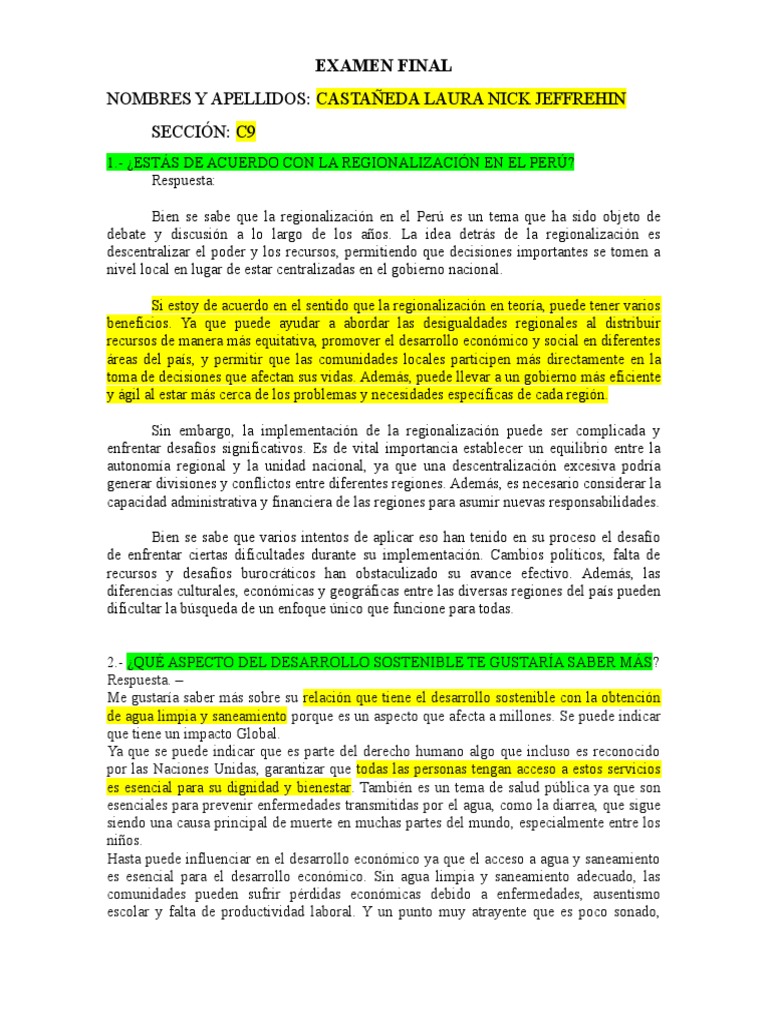 Castañeda Nick Examen Final-Realidad Regional Nacional Agosto 2023 ...