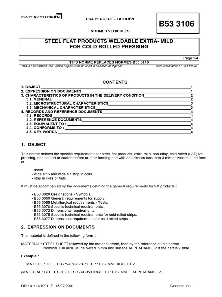 B53 3106: Steel Flat Products Norms | PDF | Sheet Metal | Rolling ...