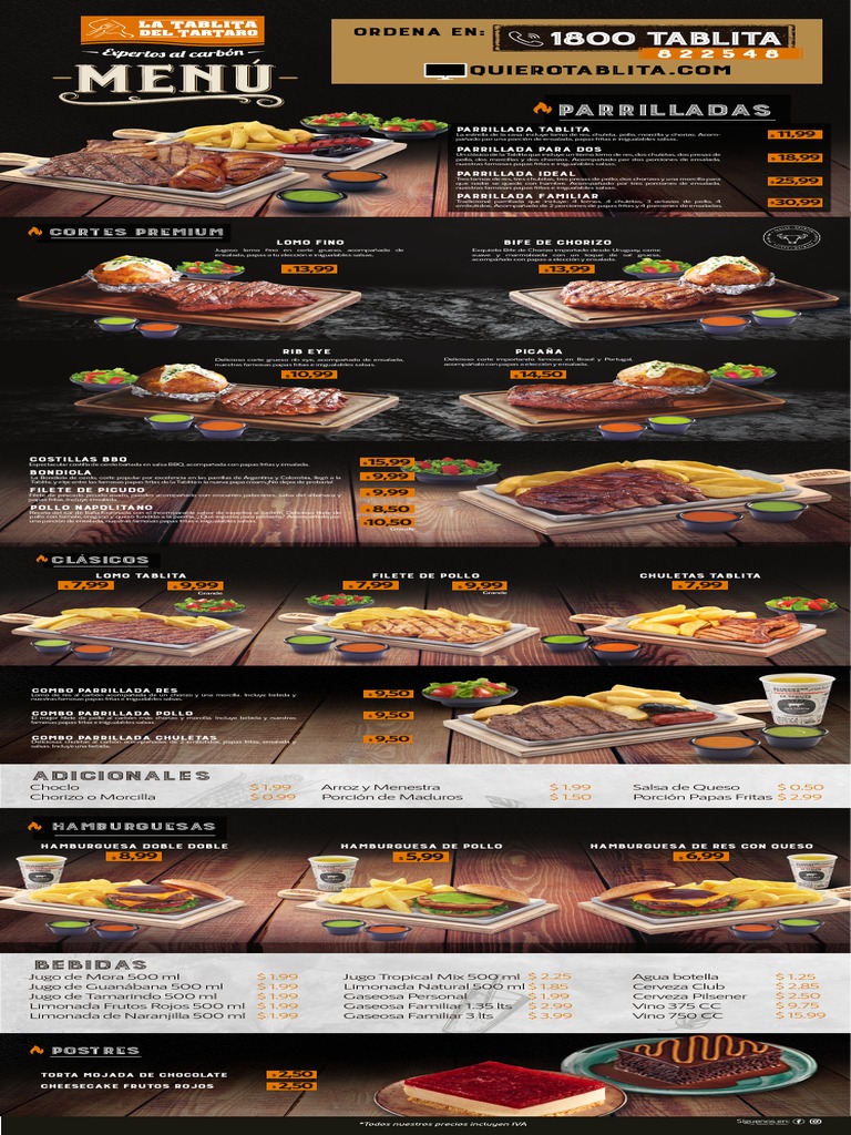 Menu Digital - Tablita - DOMICILIO Compress | PDF | filete | Parilla