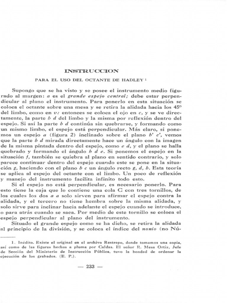 Instruccion para El Uso Del Octante de Hadley | PDF | Horizonte | Dom