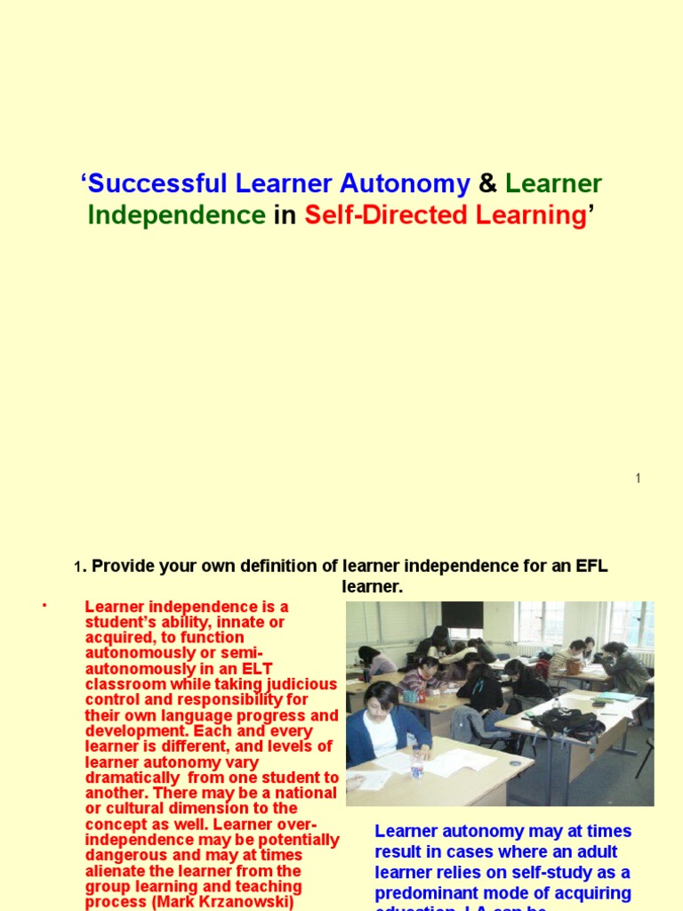 SUCCESSFUL_LEARNER_AUTONOMY_AND_LEARNER_INDEPENDENCE | PDF