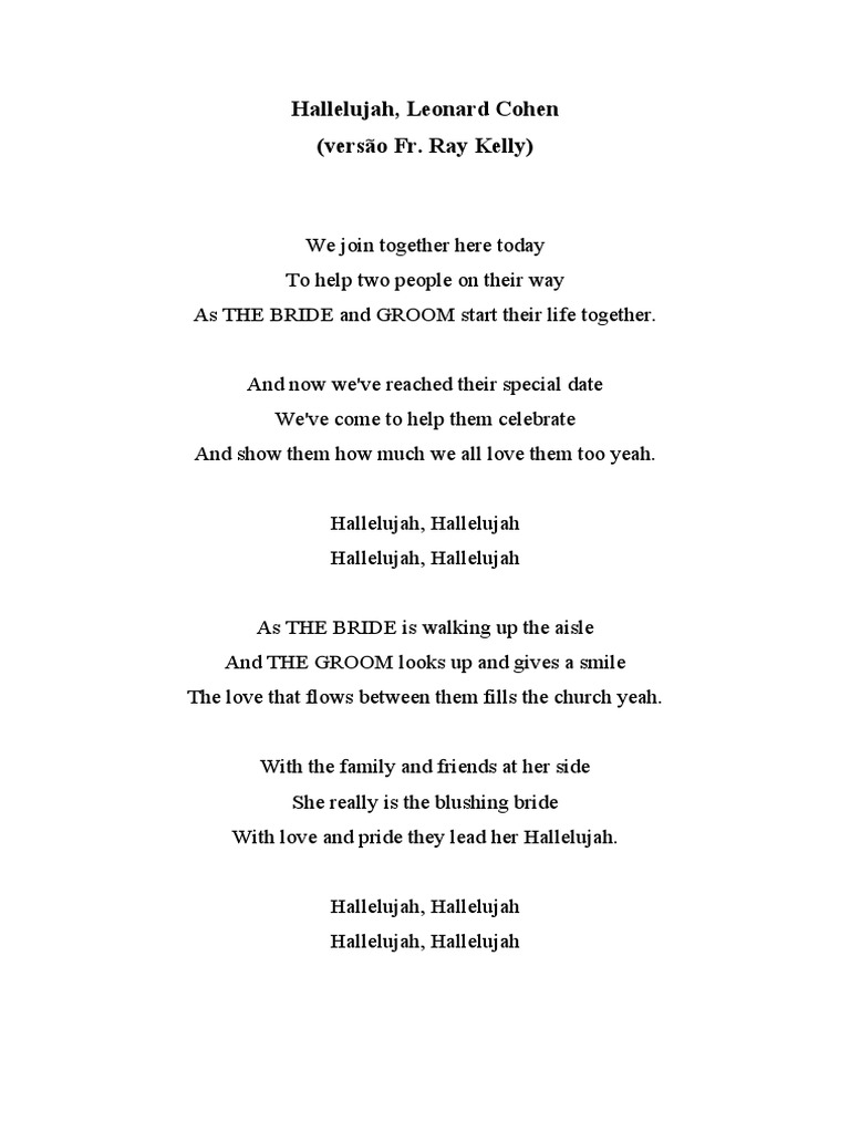 Hallelujah, Leonard Cohen (Versão Fr. Ray Kelly) | PDF