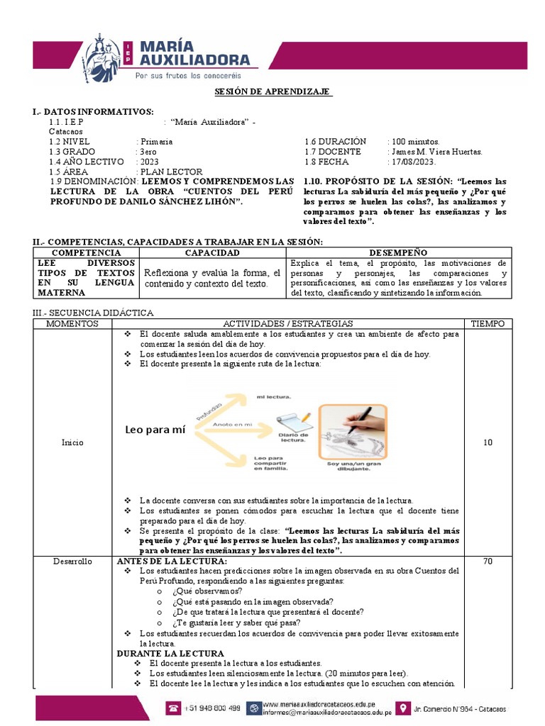 2023-08-17 - Plan Lector 3ero | PDF | Crecimiento personal y profesional | Ciencia y matemáticas