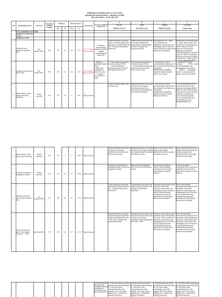 PDCA Program KIA 2023 | PDF