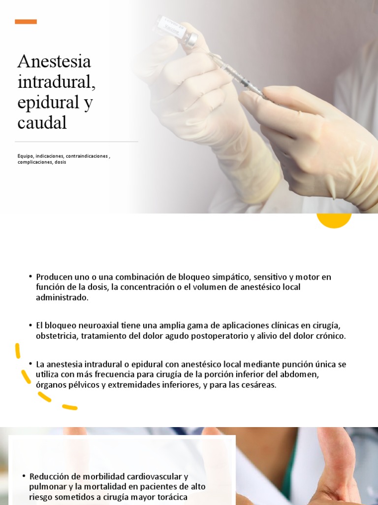 Anestesia Intradural, Epidural y Caudal | PDF | Anestesia | Medicina ...