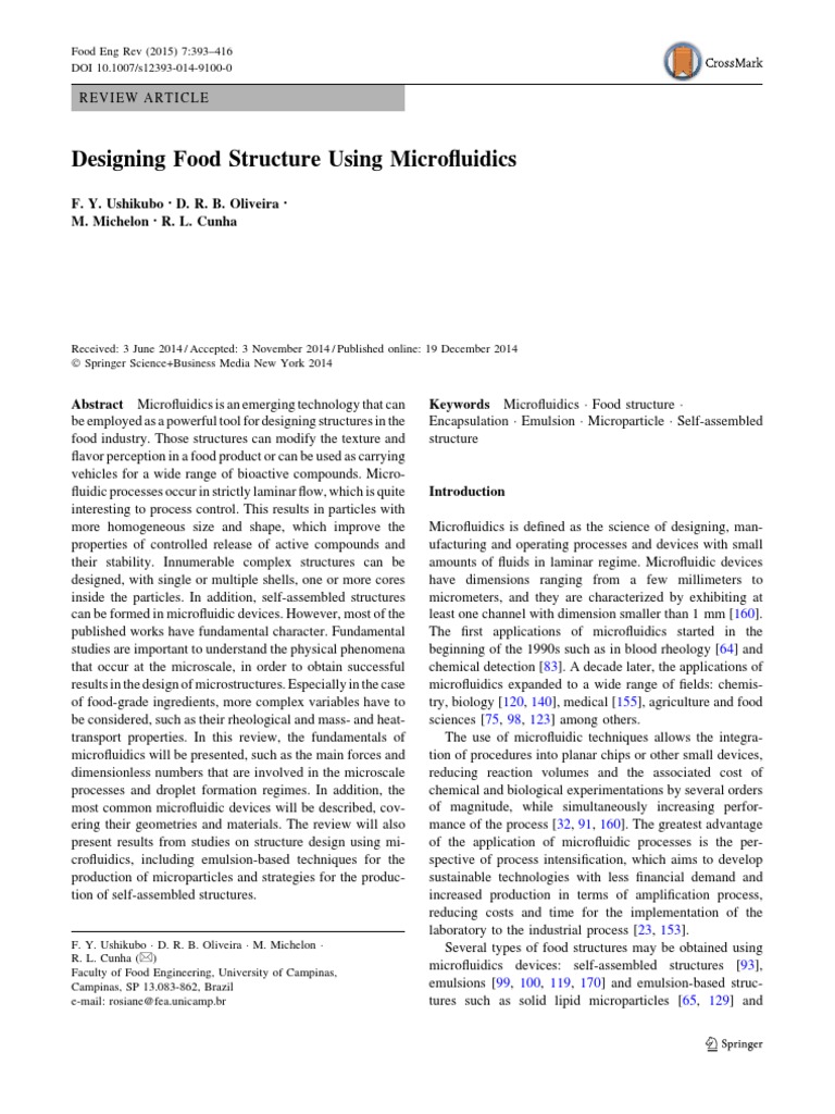 Designing Food Structure Using Microfluidics | PDF | Microfluidics ...