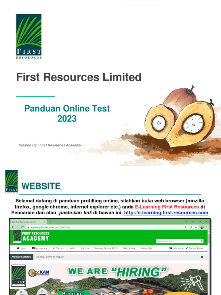 Panduan Ujian Online First Resources | PDF