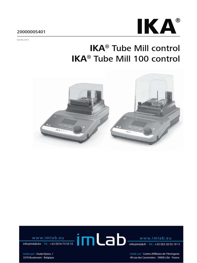 Manual EN Tube Mill Control 100 Control Ika Imlab | PDF | Usb | Mill (Grinding)