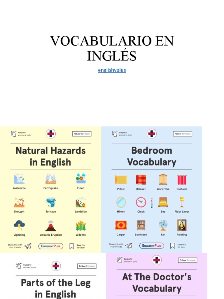 Vocabulario en Inglés | PDF