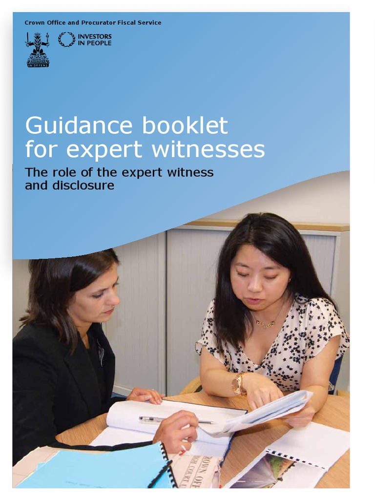 Scotland Guidance Booklet For Expert Witnesses | PDF