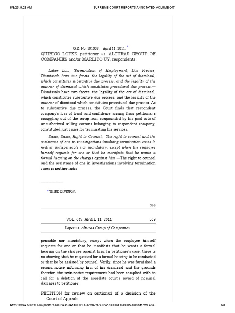 Lopez v. Alturas Group of Companies | PDF