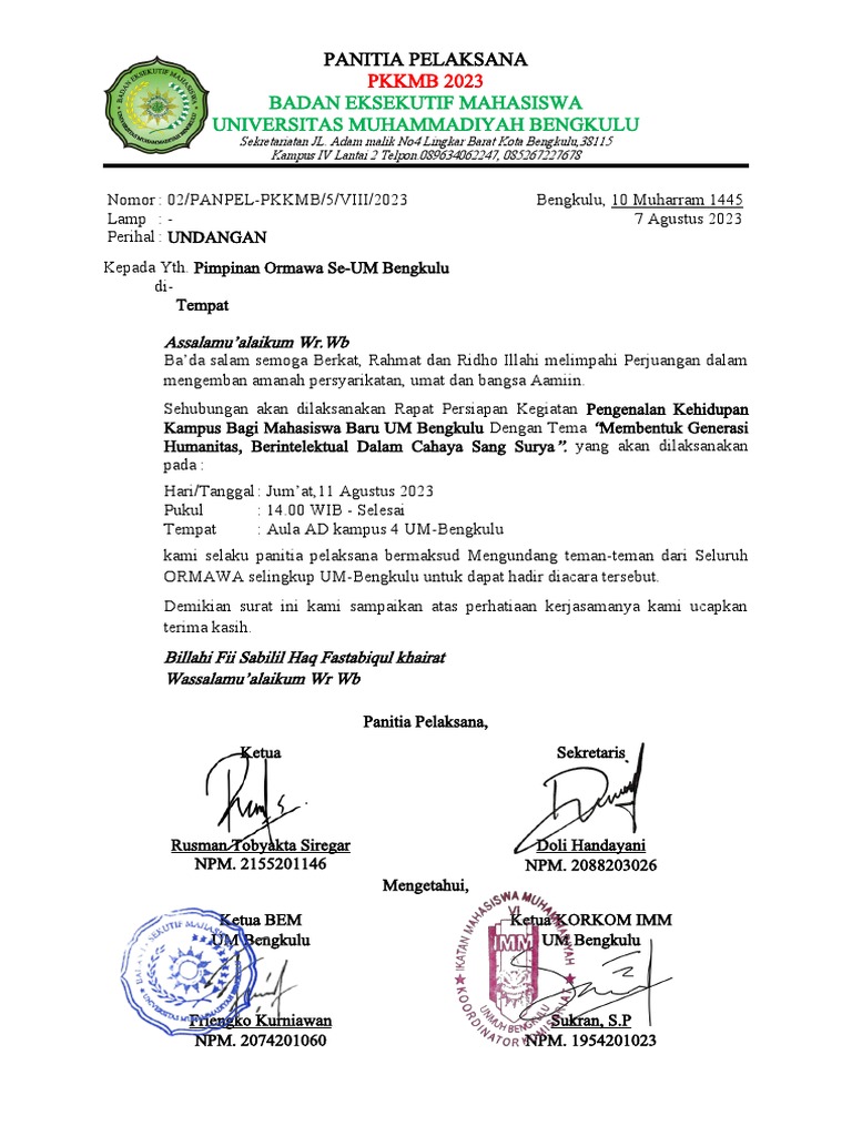 Undangan Ormawa | PDF