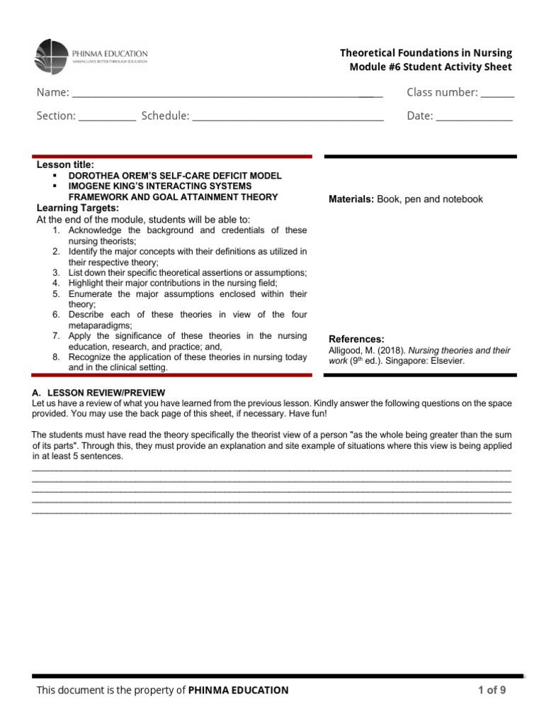 Session #6 SAS - TFN | PDF | Nursing | Theory