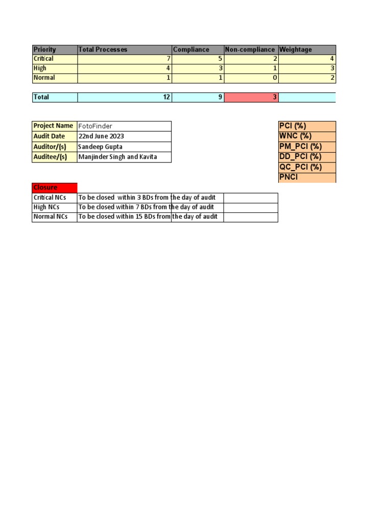 PCI Audit Report FotoFinder 75% 22nd June 2023 | PDF