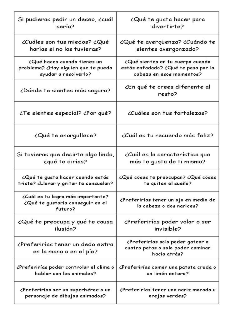 Preguntas Creativas para Niños | PDF
