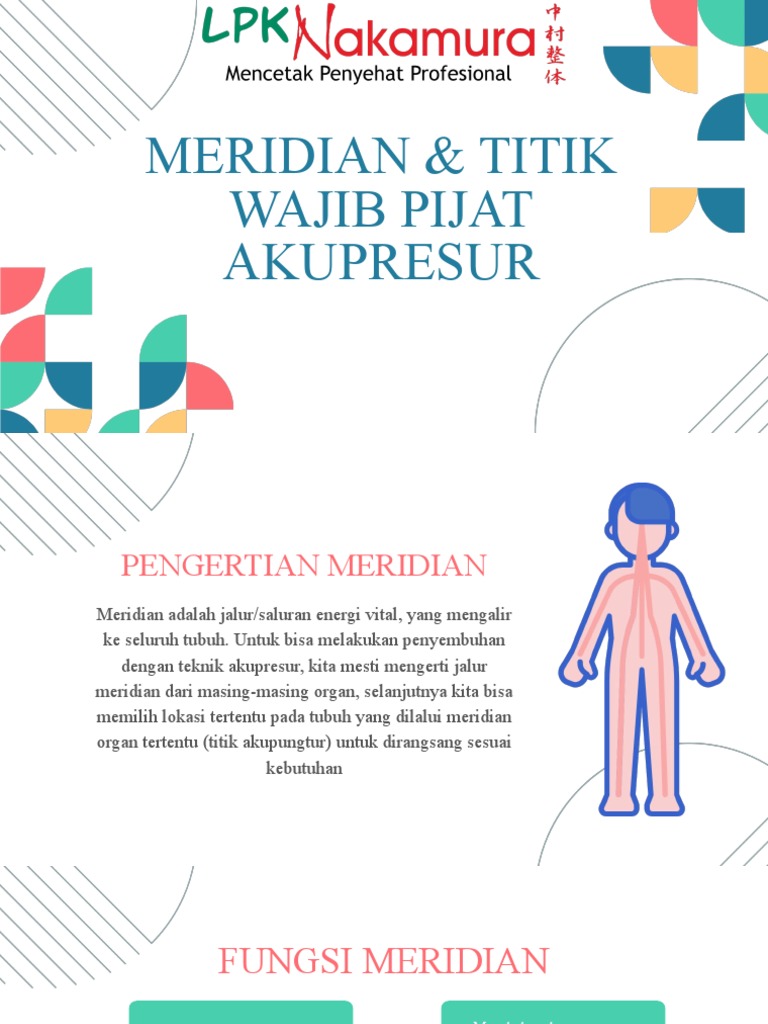 Materi Meridian Dan Titik Wajib Akupresur | PDF