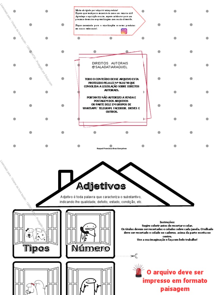Lapbook Dos Adjetivos | PDF
