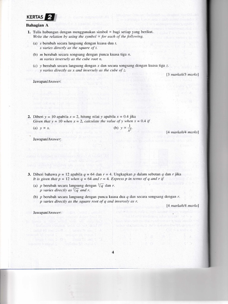 Latihan Matematik Tingkatan 5 Unit 1 Dan Unit 2 | PDF