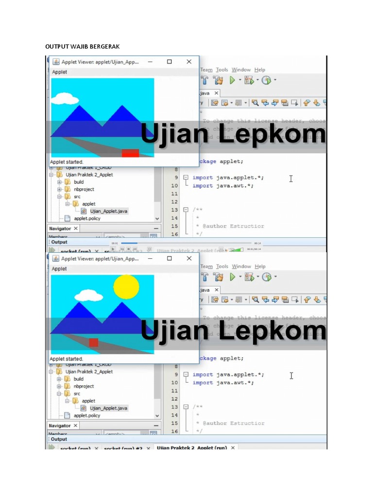 Output Ujian Inter Java J2se | PDF