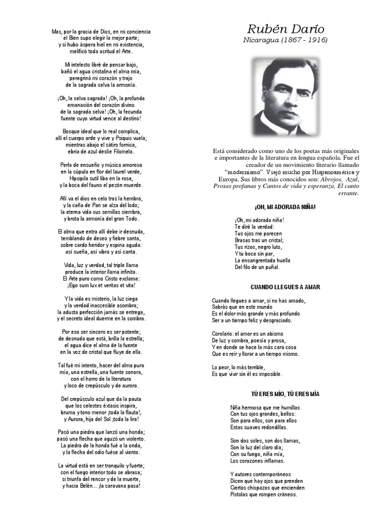 10 Poemas De Rubén Darío – 31 Poemas de Rubén Darío – UQMC