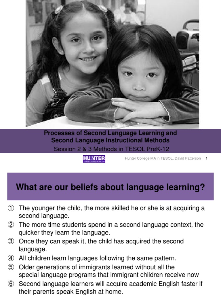 Processes of Second Language Learning and Second Language Instructional ...
