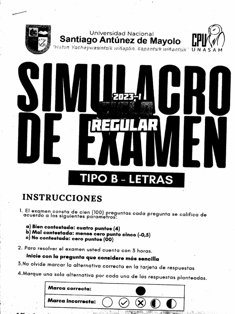 2do Simulacro de La Cpu | PDF