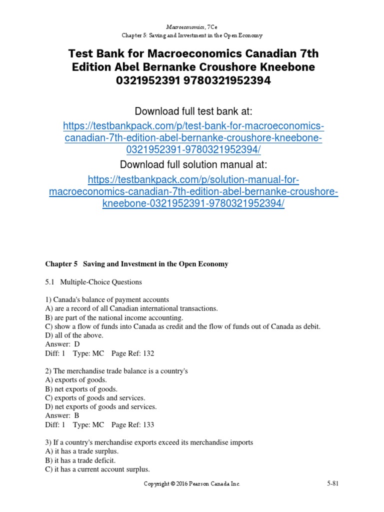 Macroeconomics Canadian 7th Edition Abel Test Bank 1 | PDF Macroeconomics Canadian 7th Edition Abel Test Bank 1 | PDF