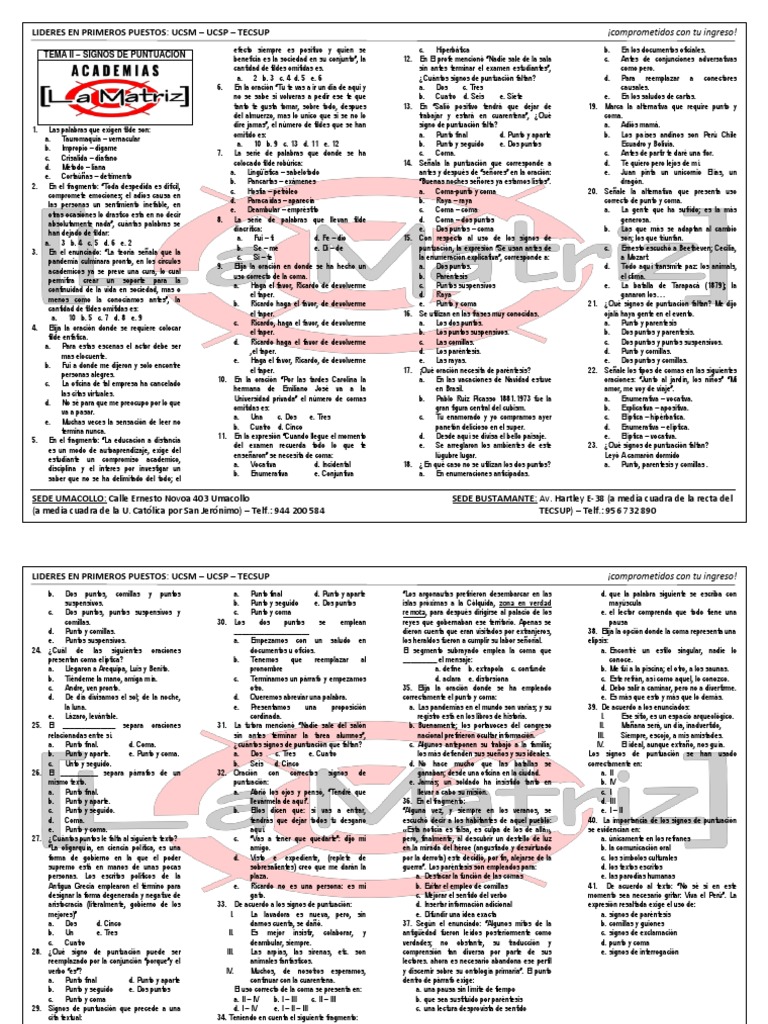 Practica Ii Signos de Puntuación Nuevo | PDF