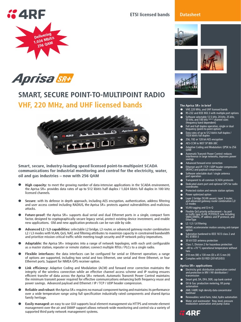 Aprisa SR+ Datasheet ETSI English | PDF | Bit Rate | Duplex ...