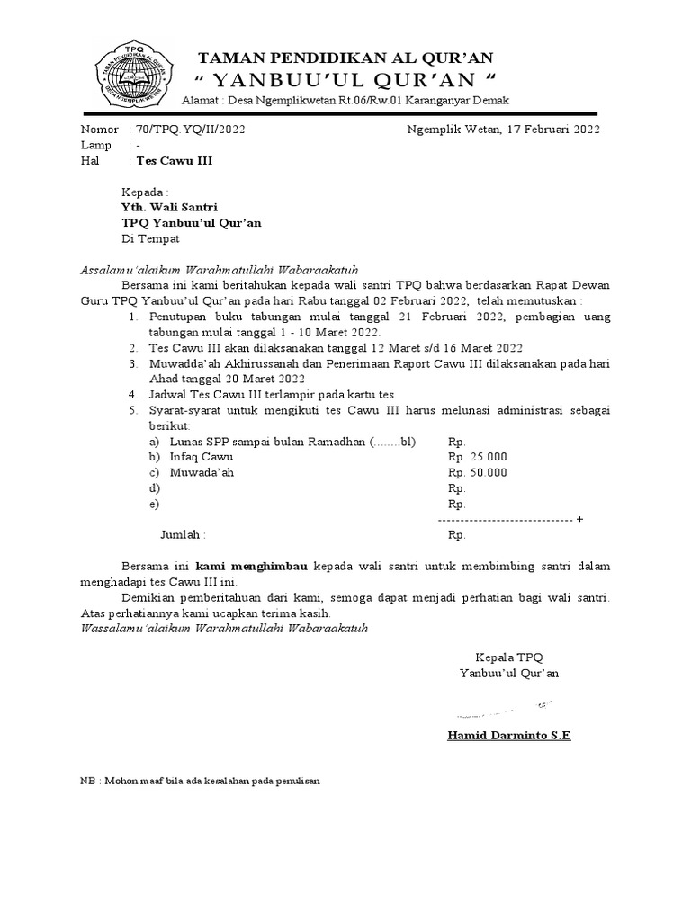 Pemberitauan Cawu III | PDF