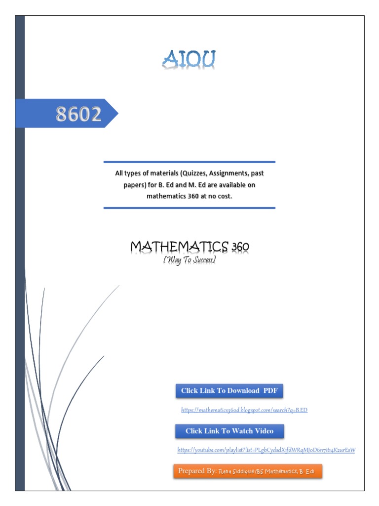 8602 Quiz MCQ's (AIOU) | PDF
