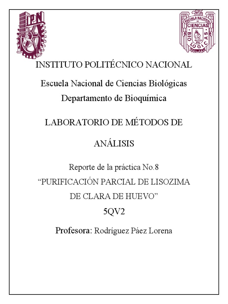 Purificación de Lisozima en Huevo | PDF